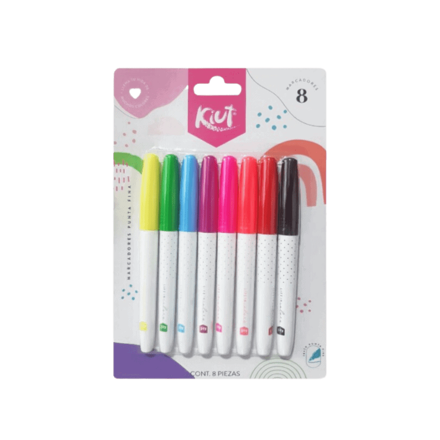 MARCADOR KIUT X 8 PERMANENTE - Papelería